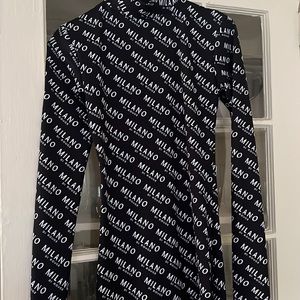 Milano Di Rouge | Dresses | Milano Di Rouge Black Lani Print Dress ...